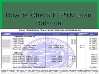 How to check ptptn loan balance | PPT