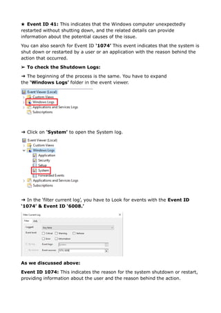 How to check Reboot and Shutdown logs in Windows server.pdf