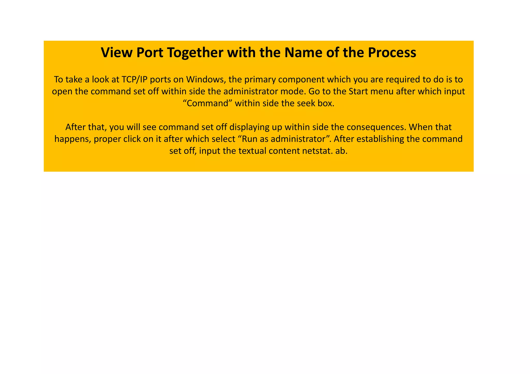 How to Check TCP/IP Ports in Windows? | PDF