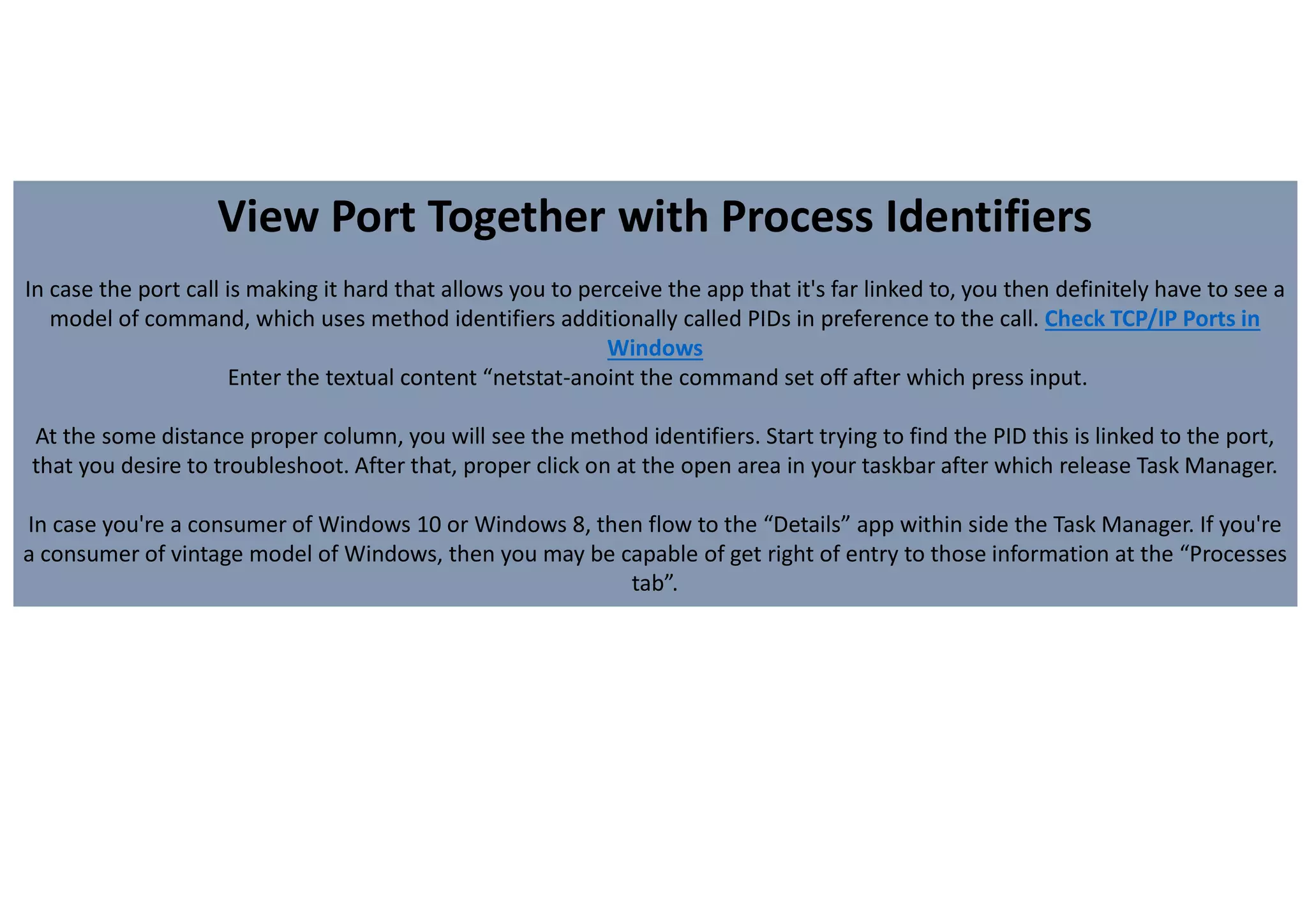 How to Check TCP/IP Ports in Windows? | PPT