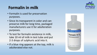 How to check the purity of fresh milk at home easily | PPTX ...