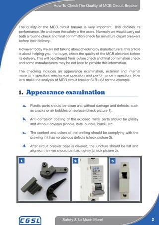 How to check the quality of miniature circuit breaker (mcb) | PDF