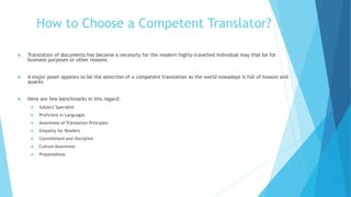 How to choose a competent translator | PPT