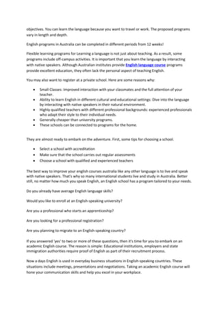 elicos course in australia | PDF