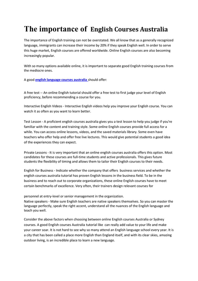 elicos course in australia | PDF