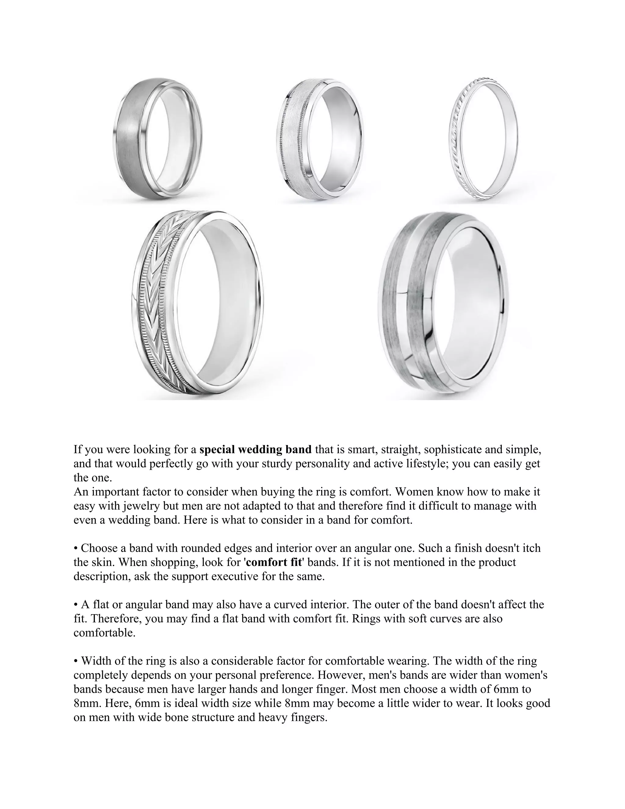 How to choose comfort fit men's band | PDF