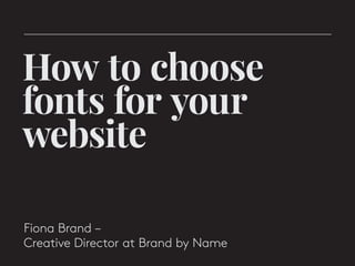 How to choose fonts for your website | PDF
