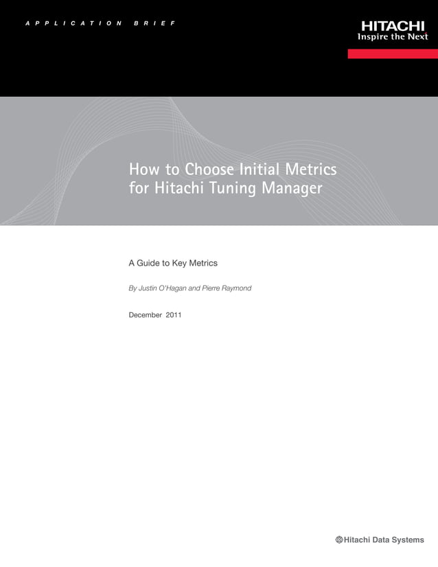 How to choose initial metrics for hitachi tuning manager | PDF