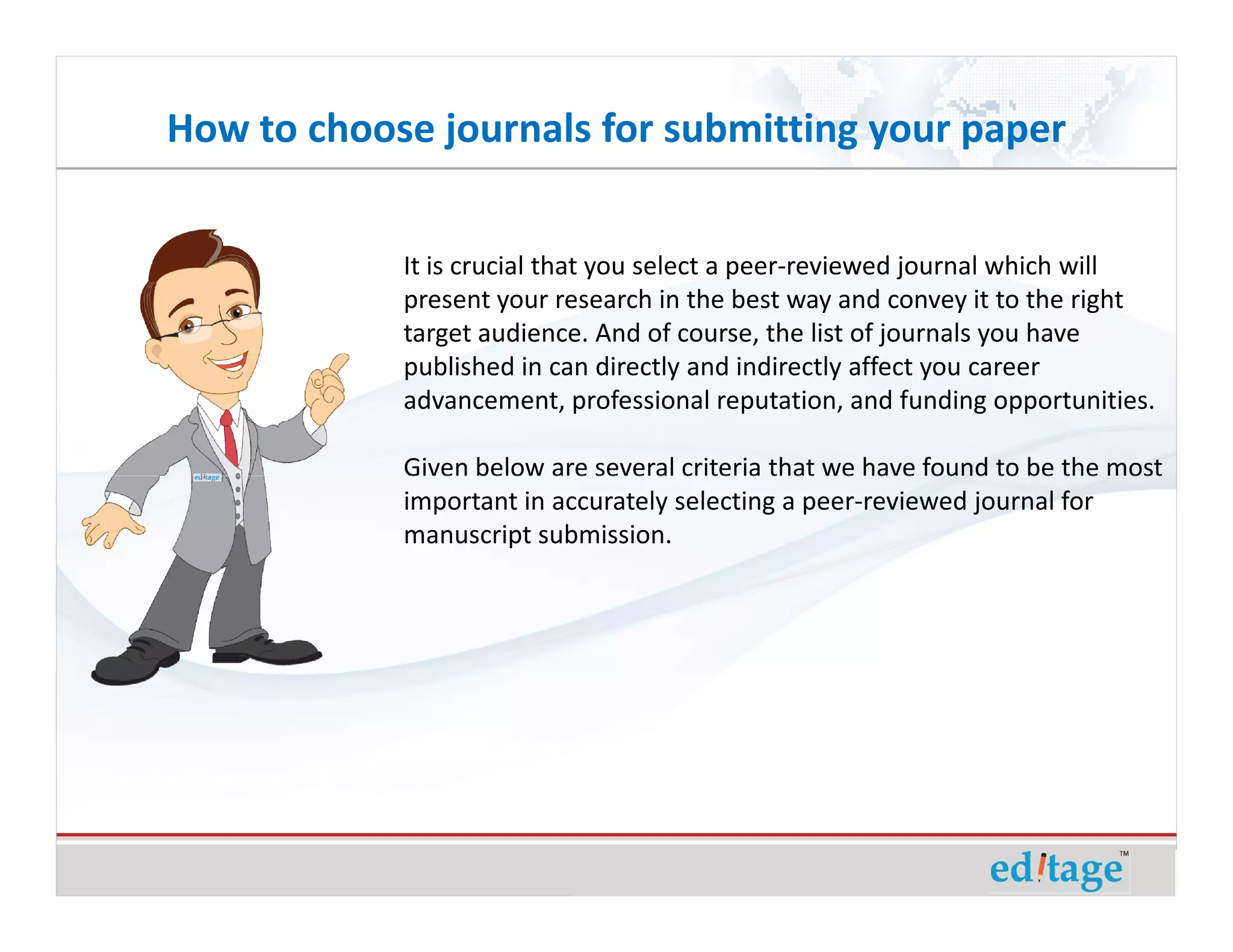 How to choose journals for submitting your paper | PDF