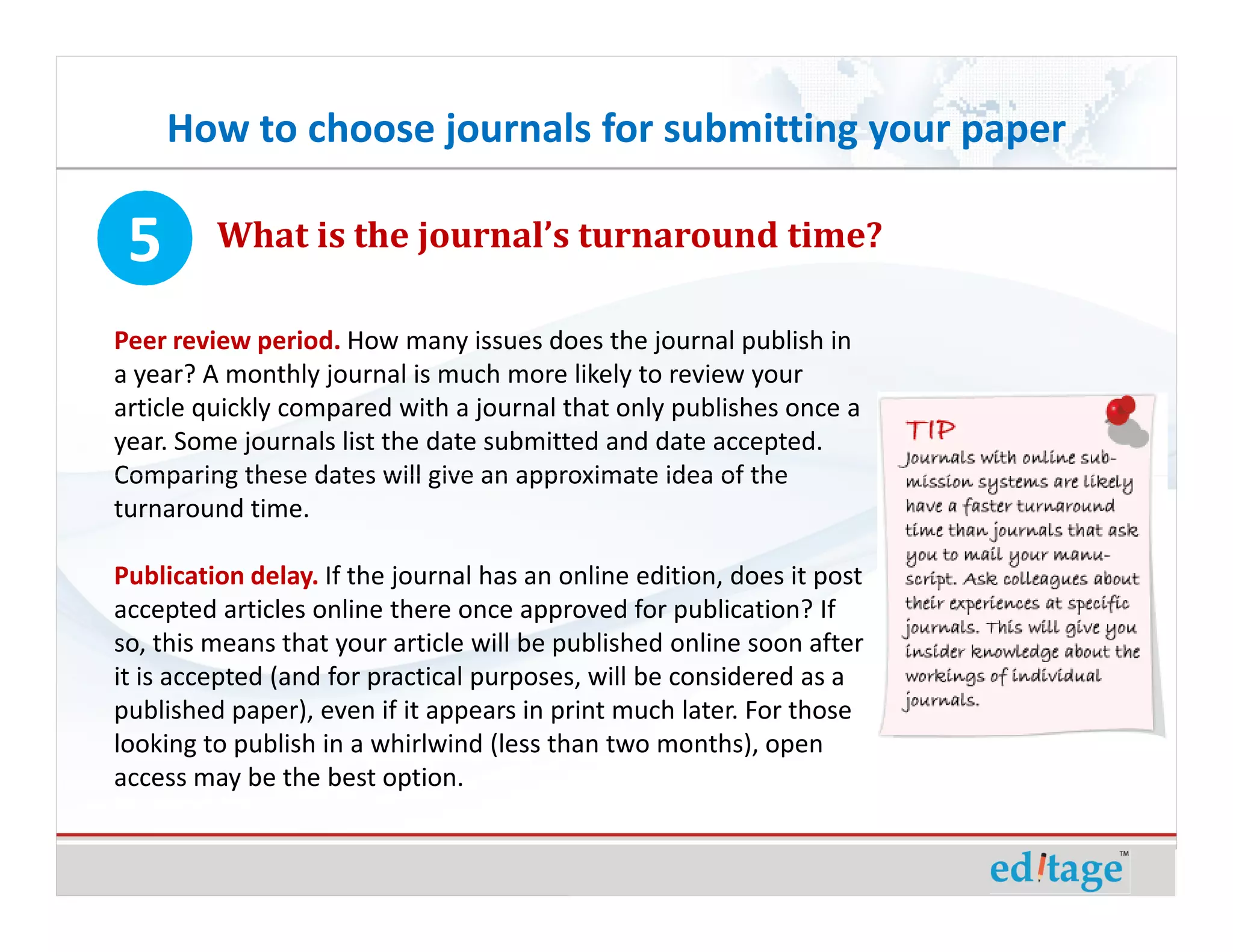 How to choose journals for submitting your paper | PDF