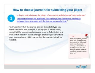 How to choose journals for submitting your paper | PDF