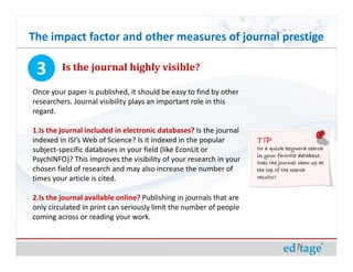 How to choose journals for submitting your paper | PDF