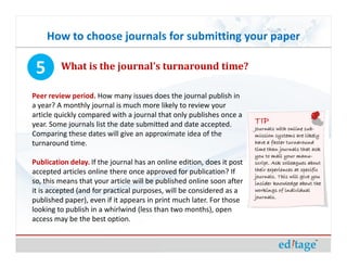 How to choose journals for submitting your paper | PDF