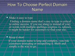 How to choose perfect domain name by glocominfotech | PPT