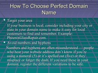How to choose perfect domain name by glocominfotech | PPT