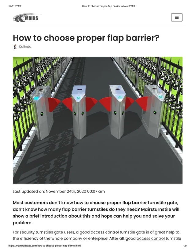 How to choose proper flap barrier in new 2020 | PDF