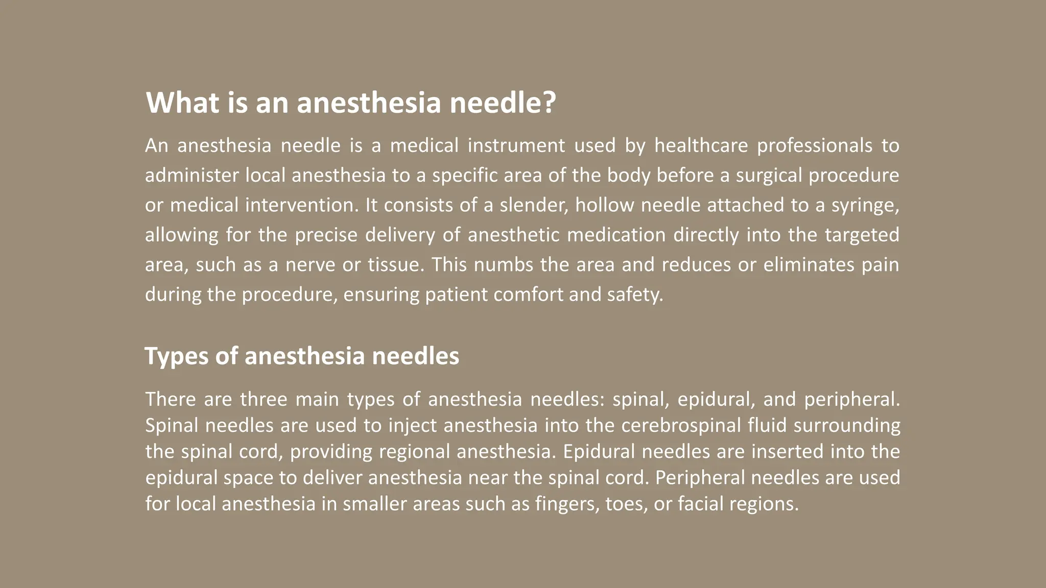 How to Choose the Best Anesthesia Needle | PPT