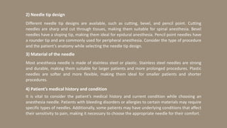 How to Choose the Best Anesthesia Needle | PPTX