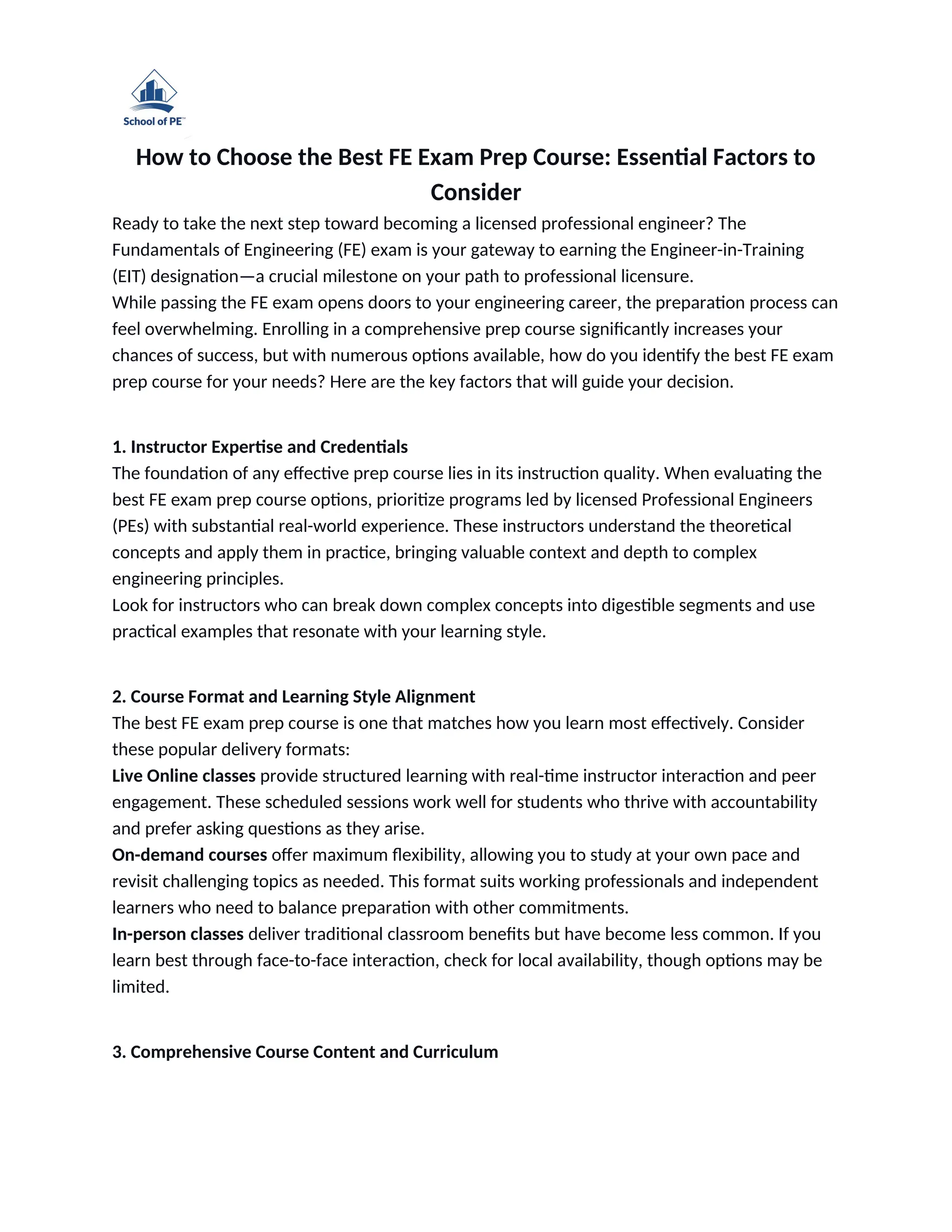 How to Choose the Best FE Exam Prep Course Essential Factors to Consider.docx