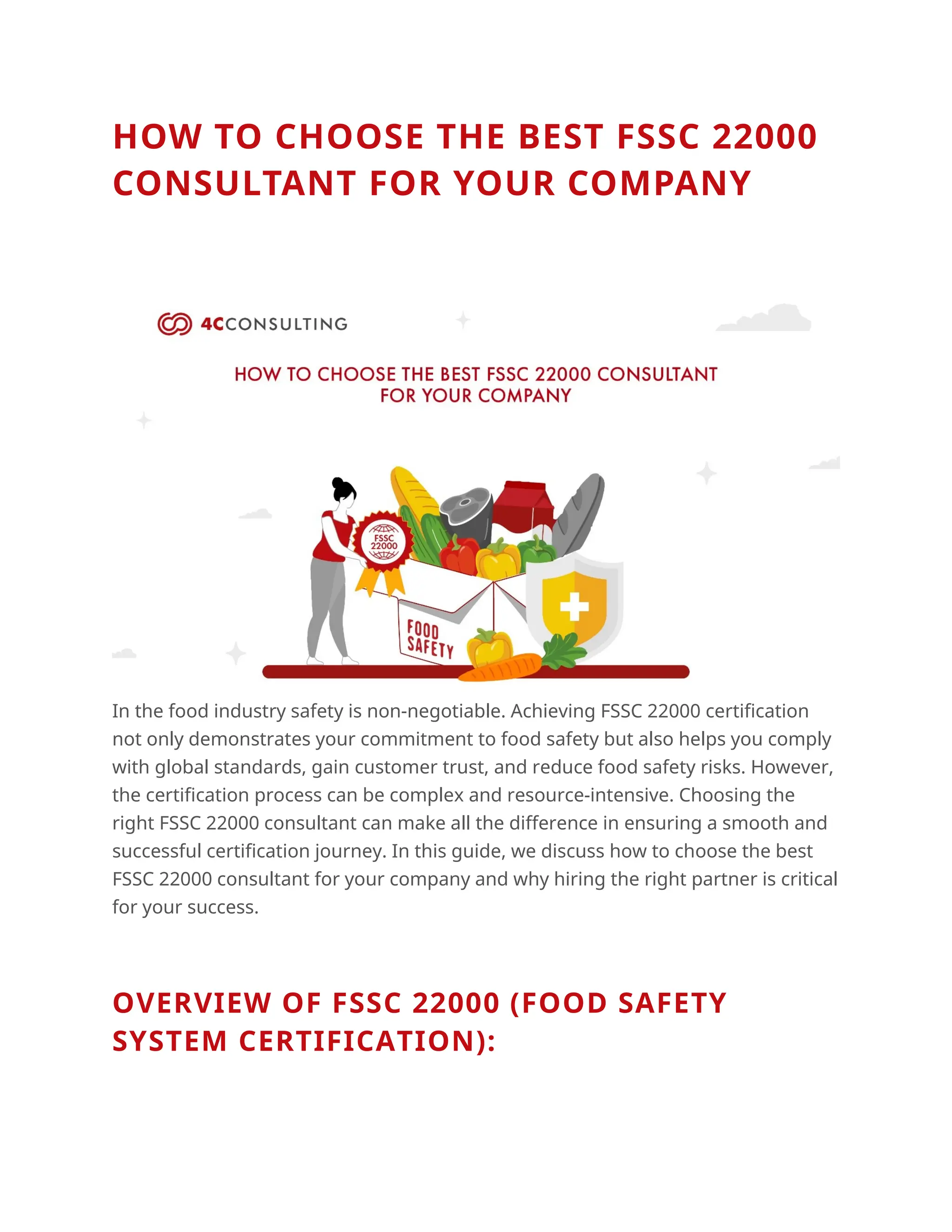 HOW TO CHOOSE THE BEST FSSC 22000 CONSULTANT FOR YOUR COMPANY | DOCX