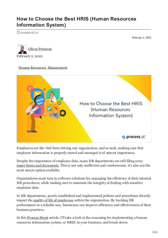 How to Choose the Best HRIS (Human Resources Information System) | PDF