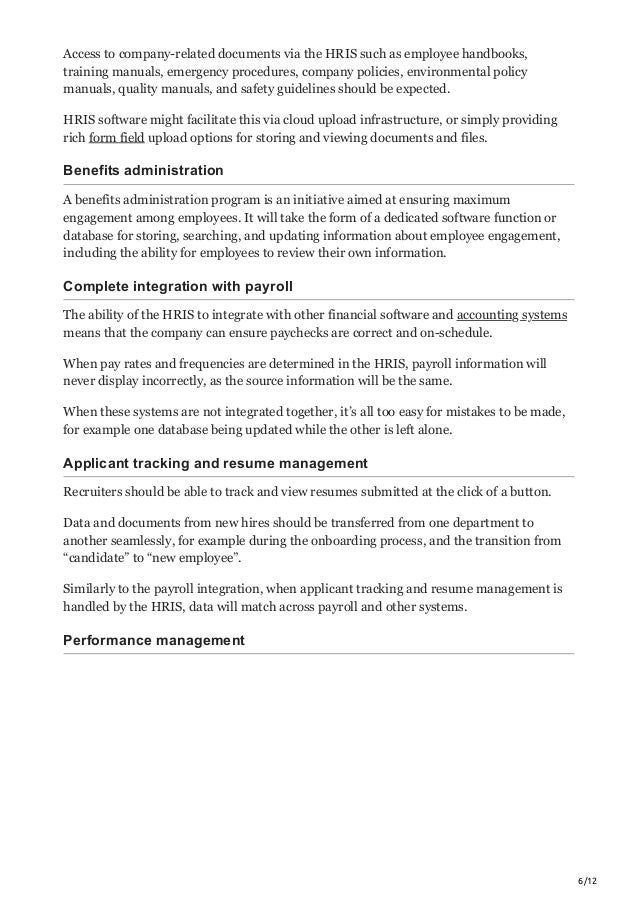 How to Choose the Best HRIS (Human Resources Information System) | PDF