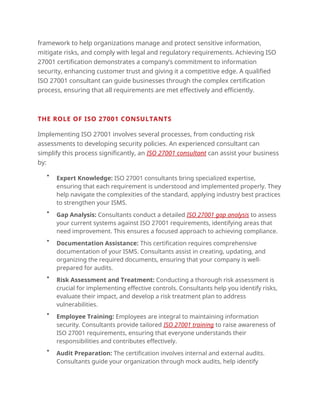 HOW TO CHOOSE THE BEST ISO 27001 CONSULTANT FOR YOUR COMPANY | DOCX