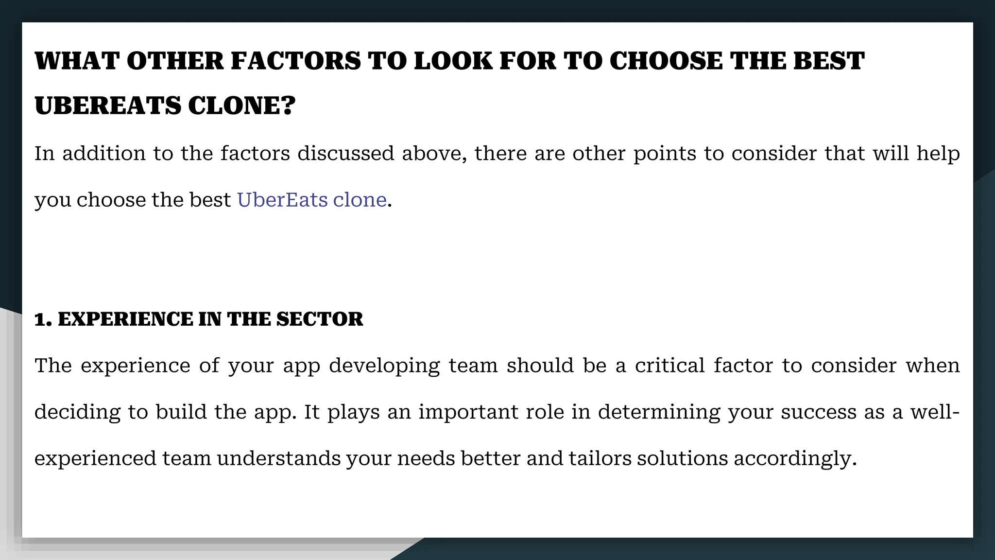 How To Choose The Best UberEats Clone_ 2024 Checklist | PPT