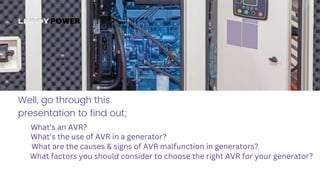 How to Choose the Right AVR for Your Generator | PPT
