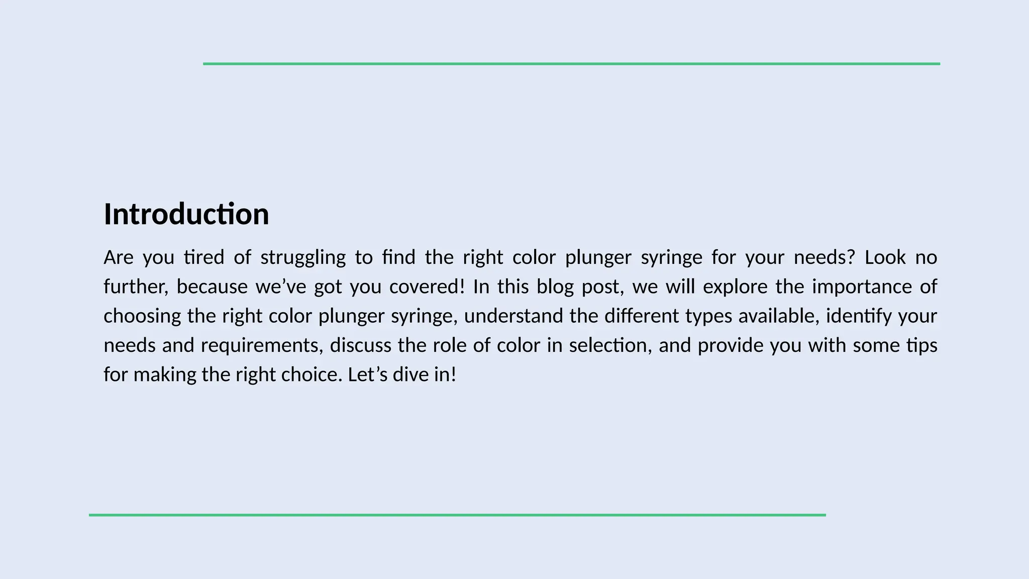 How to Choose the Right Color Plunger Syringe for Your Needs | PPT