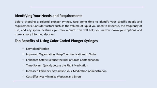 How to Choose the Right Color Plunger Syringe for Your Needs | PPT