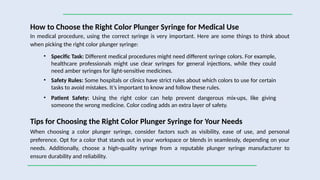 How to Choose the Right Color Plunger Syringe for Your Needs | PPT