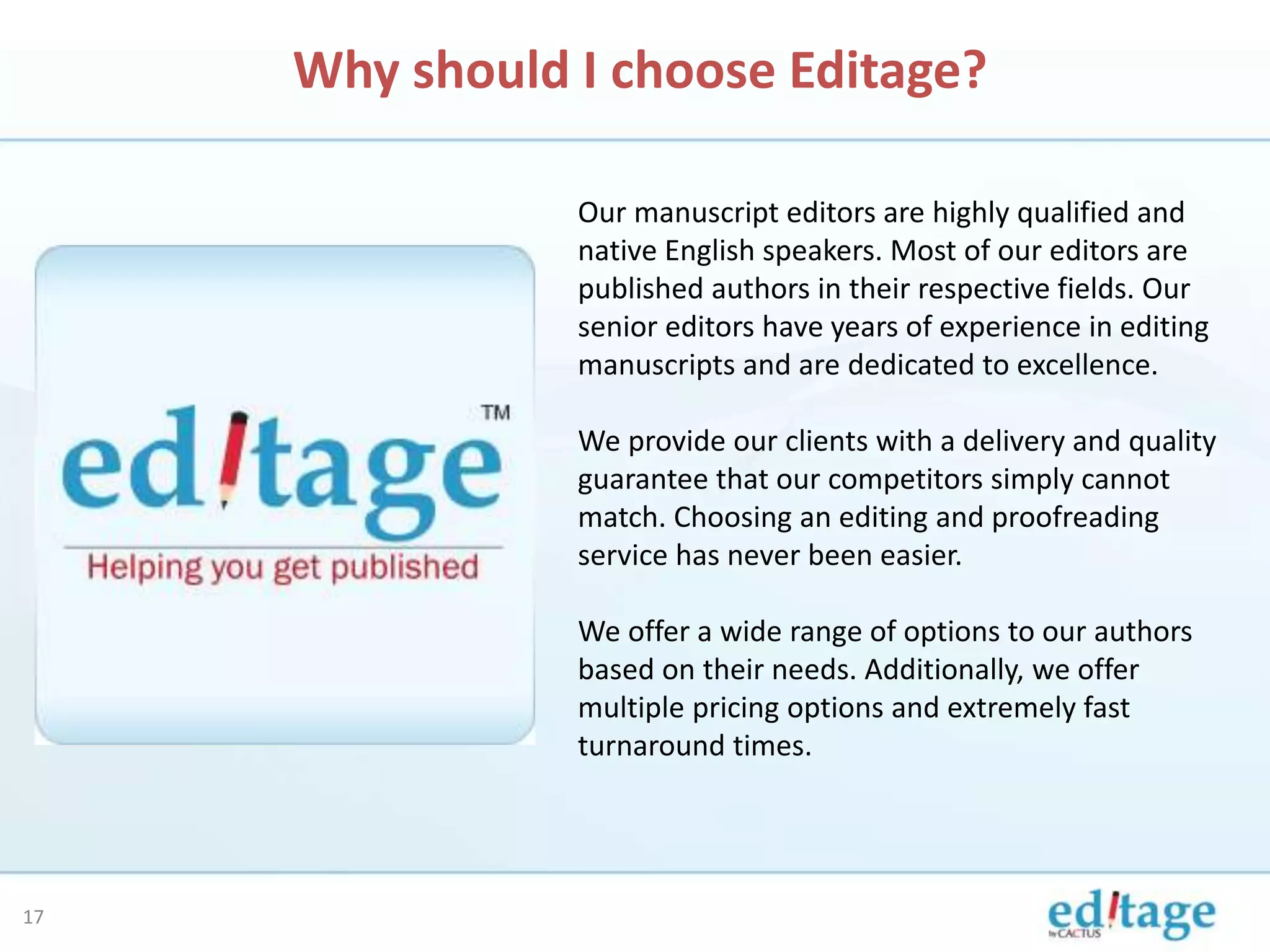 Choosing the Right Editing Services for your Academics Manuscript ...