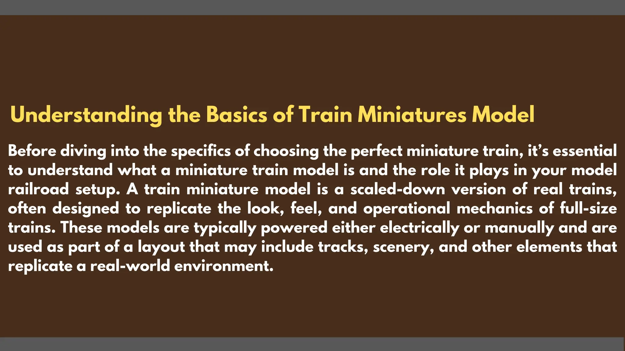 How to Choose the Right Miniature Train for Your Layout | PDF