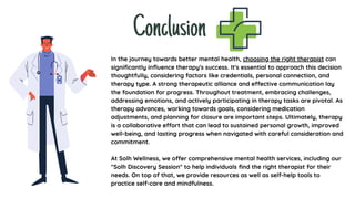 How To Choose The Right Therapist For You? | Solh Wellness | PDF