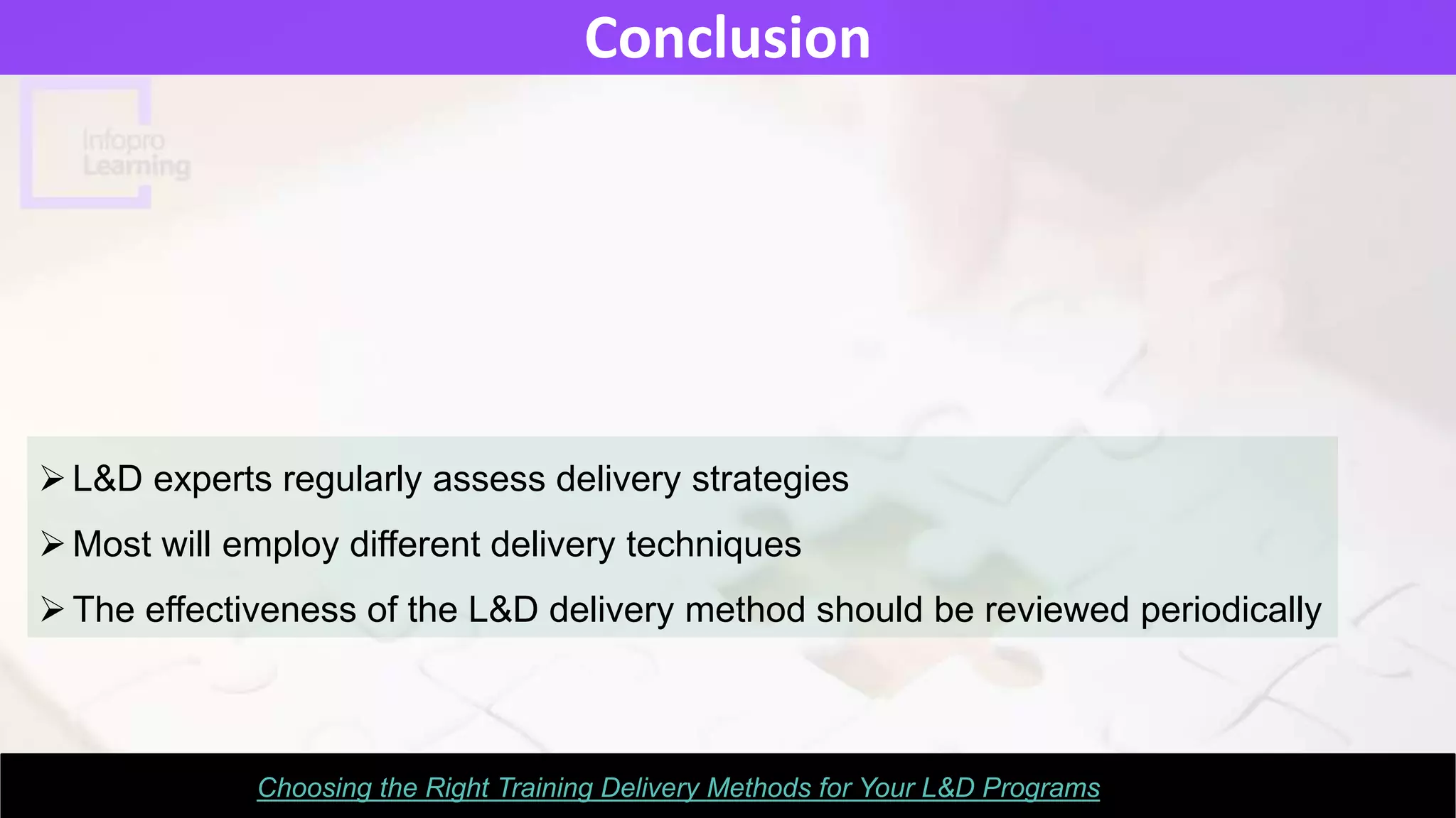 How to Choose the Right Training Delivery Methods? | PPT