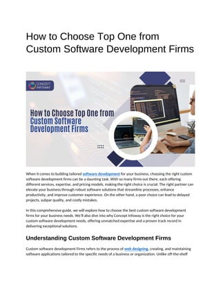 How to Choose Top One from Custom Software Development Firms | PDF