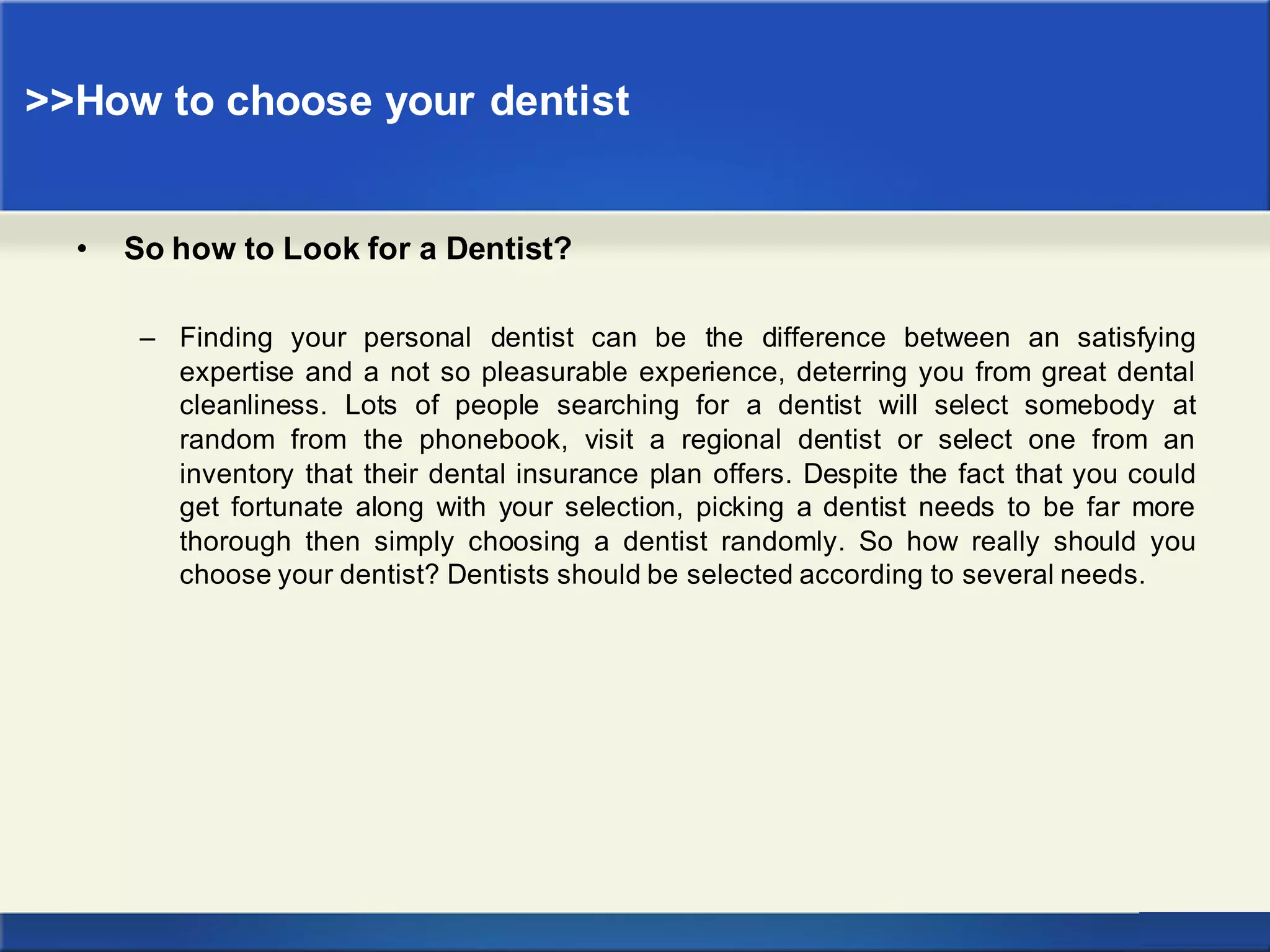 How to choose your dentist | PDF