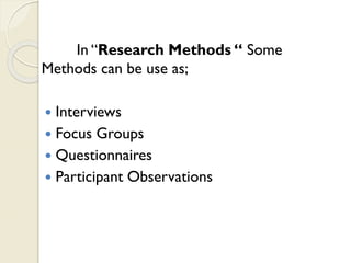 How to choose your research methods | PPT