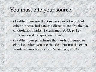 introduction to citation and reference methods | PPT