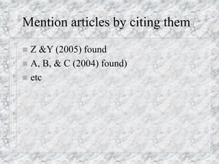 introduction to citation and reference methods | PPT