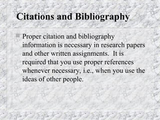 Proper Citations and Bibliography, English r | PPT