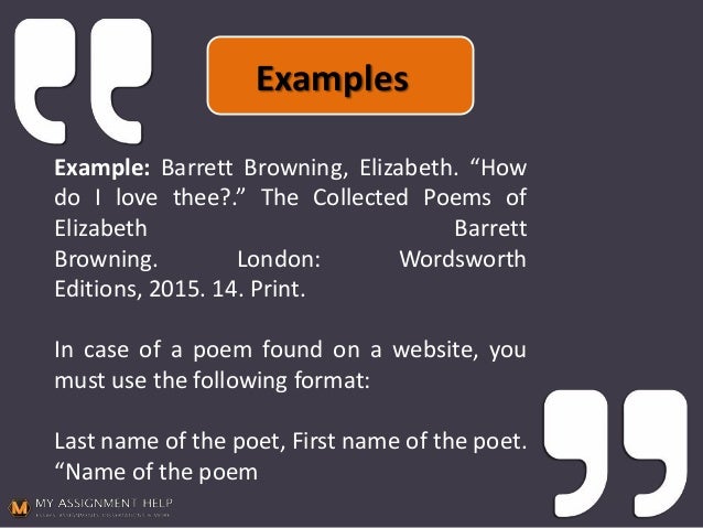 How to cite a poem in MLA?