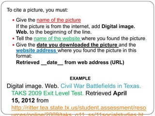 How to Cite Images - SMS | PPTX | Internet | Computing