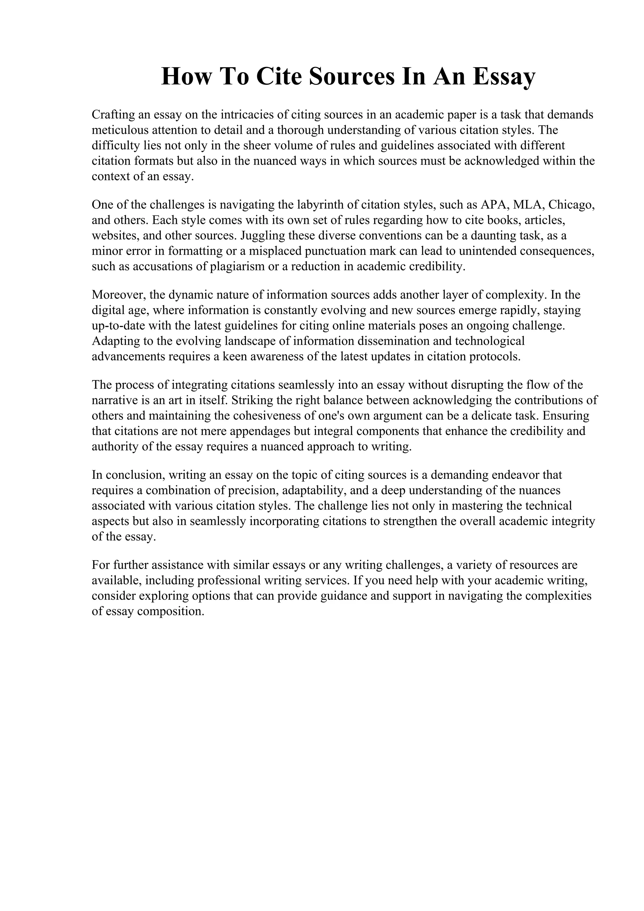 How To Cite Sources In An Essay. How to Cite Sources with Sample Citations - wikiHow | PDF