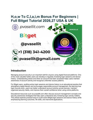 H,o,w To C,l,a,i,m Bonus For Beginners _ Full Bitget Tutorial 2026,27 ...