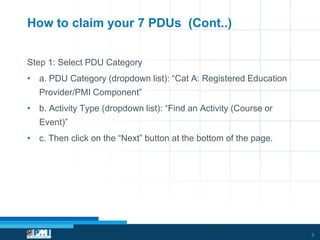 How to claim your 7 PDUs | PDF | Technology & Computing