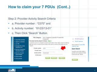 How to claim your 7 PDUs | PDF | Technology & Computing