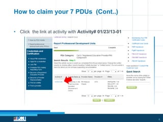 How to claim your 7 PDUs | PDF | Technology & Computing