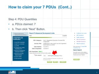 How to claim your 7 PDUs | PDF | Technology & Computing